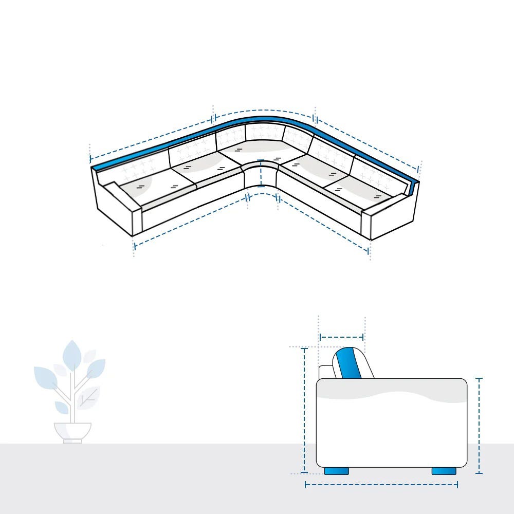 Buy L Shape Curved Sofa Cover with Customization | Covers & All CA