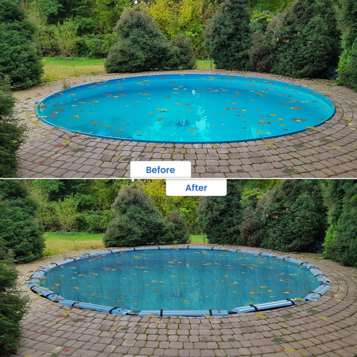 Round Leaf Net Pool Covers for Inground Pools | Covers & All Canada
