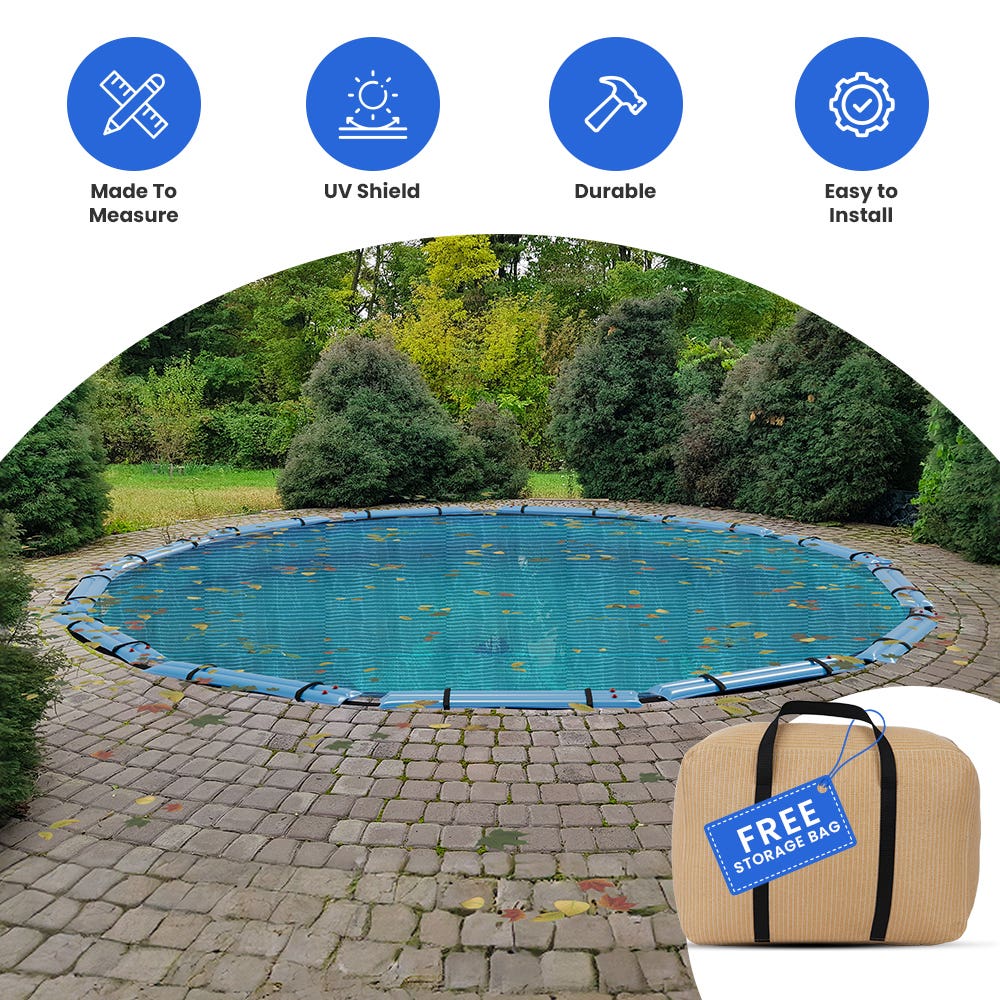 Round Leaf Net Pool Covers for Inground Pools | Covers & All Canada